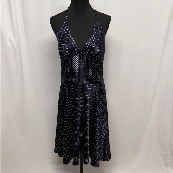 Studio Y | Dresses | Studio Y Navy And White Polka Dot Midi Dress ...